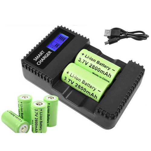 CR123 RECHARGEABLE BATTERIES AND CHARGER FOR PULSAR AND INFRARED TORCH ...